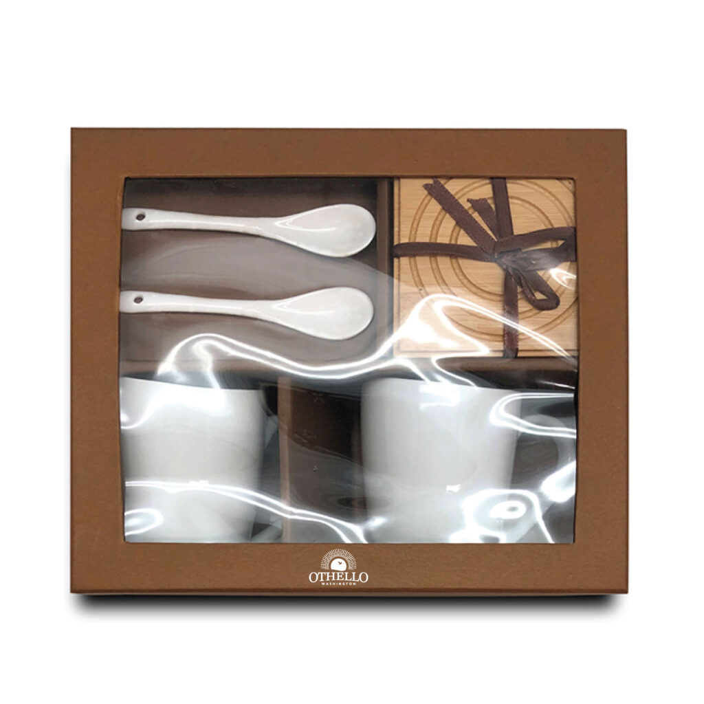 Coffee & Tea Lovers Gift Set – Custom Logo Mugs (2×8 oz), Coasters
