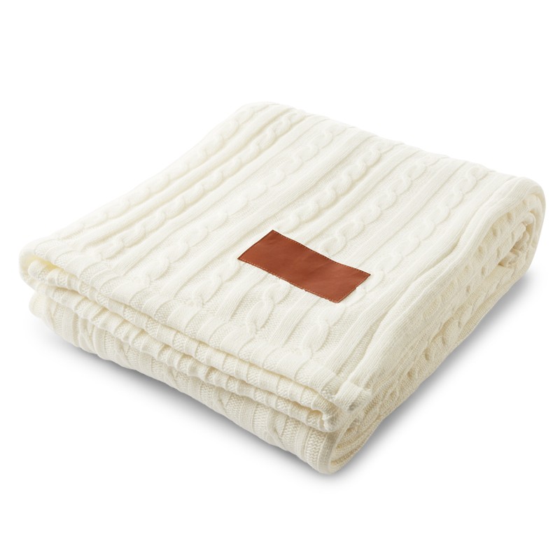 Plush Cable Knit Reversible Sherpa Throw Blanket | e-CorporateGifts.com