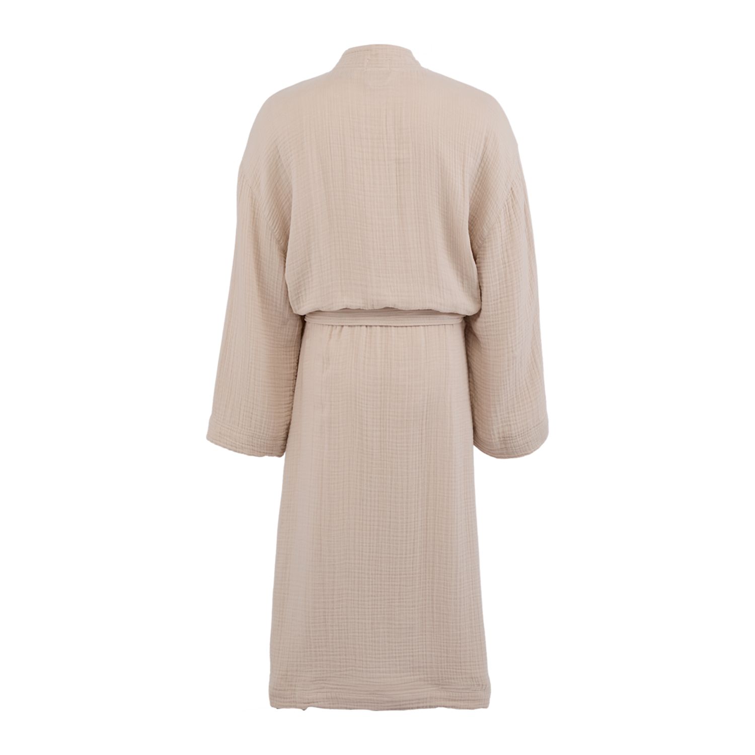 Cotton Muslin Spa Robe (Beige) – Left-Chest Embroidery Included